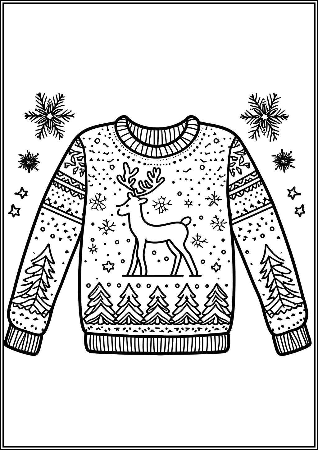 Christmas Sweater coloring pages (Free printable PDF) - Total Coloring