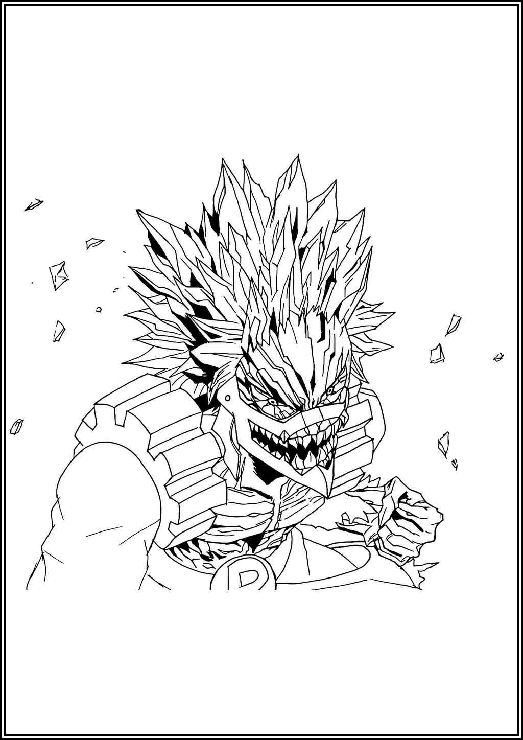 Coloring Kirishima Eijiro Deku Lineart Unbreakable Bakugou Xcolorings ...