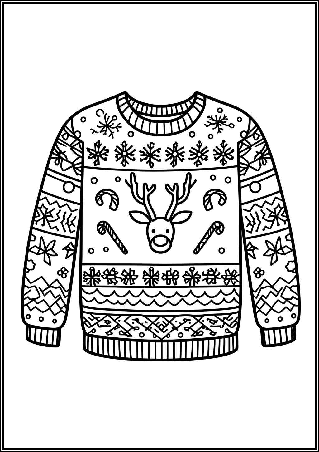Christmas Sweater coloring pages (Free printable PDF) - Total Coloring